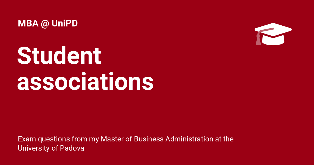 Student associations - MBA @ UniPD